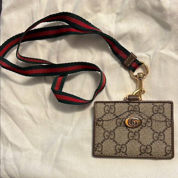 Gucci | Bags | Gucci Monogram Card Holder With Lanyard | Poshmark